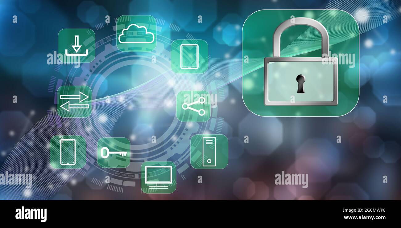 Illustration of a digital security concept Stock Photo - Alamy