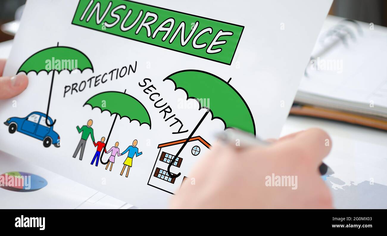 Hands holding a paper showing a insurance concept Stock Photo - Alamy