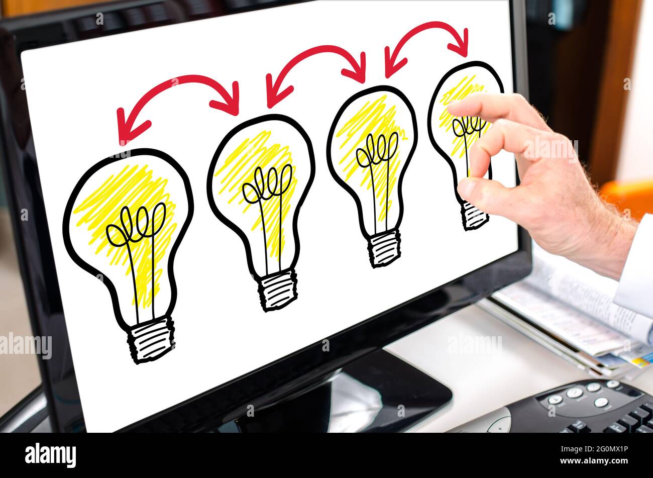Brainstorming concept shown on a computer screen Stock Photo - Alamy