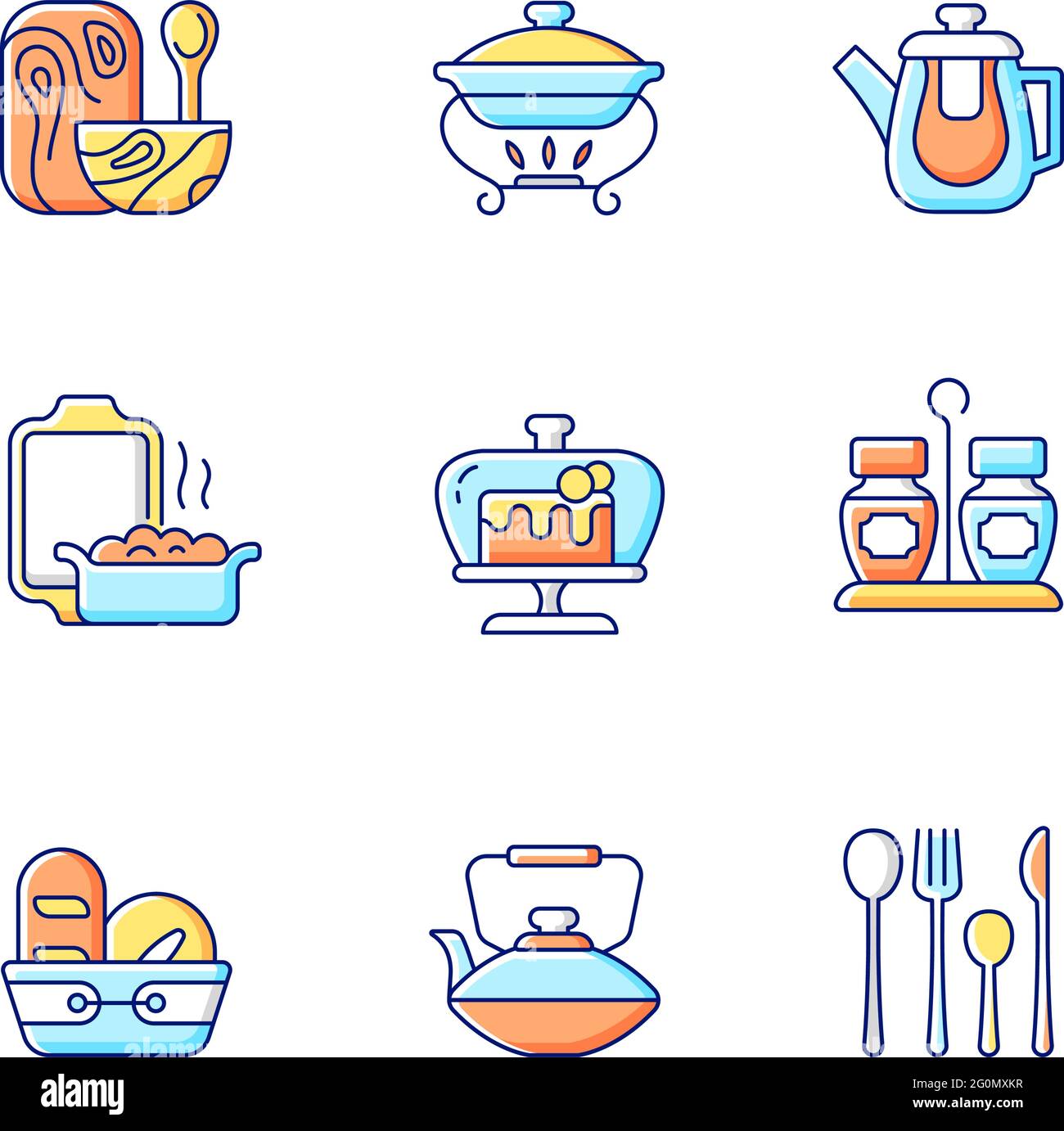 Elegant dinnerware Stock Vector Images - Alamy