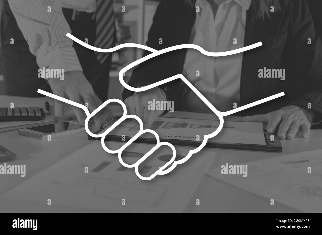 Partnership concept illustrated by a picture on background Stock Photo ...