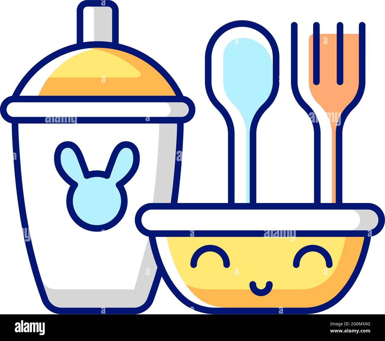 Kids dinnerware RGB color icon Stock Vector Image & Art - Alamy