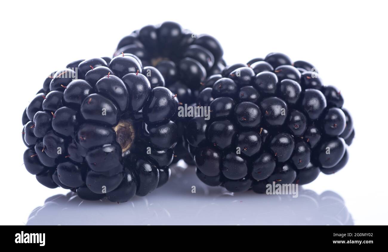 Tasty fresh blackberries, isolated on white Stock Photo - Alamy