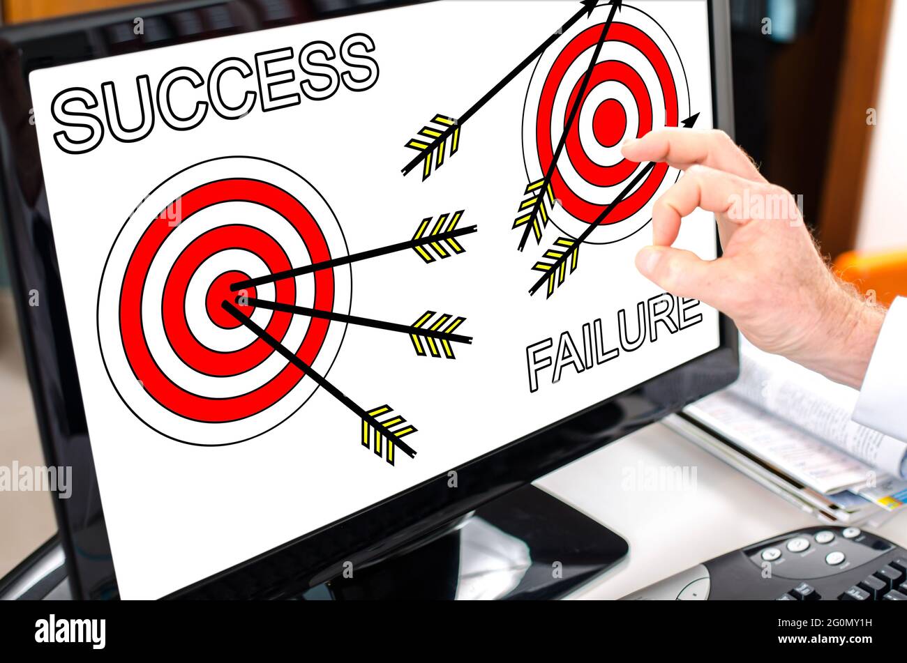Success and failure concept shown on a computer screen Stock Photo - Alamy