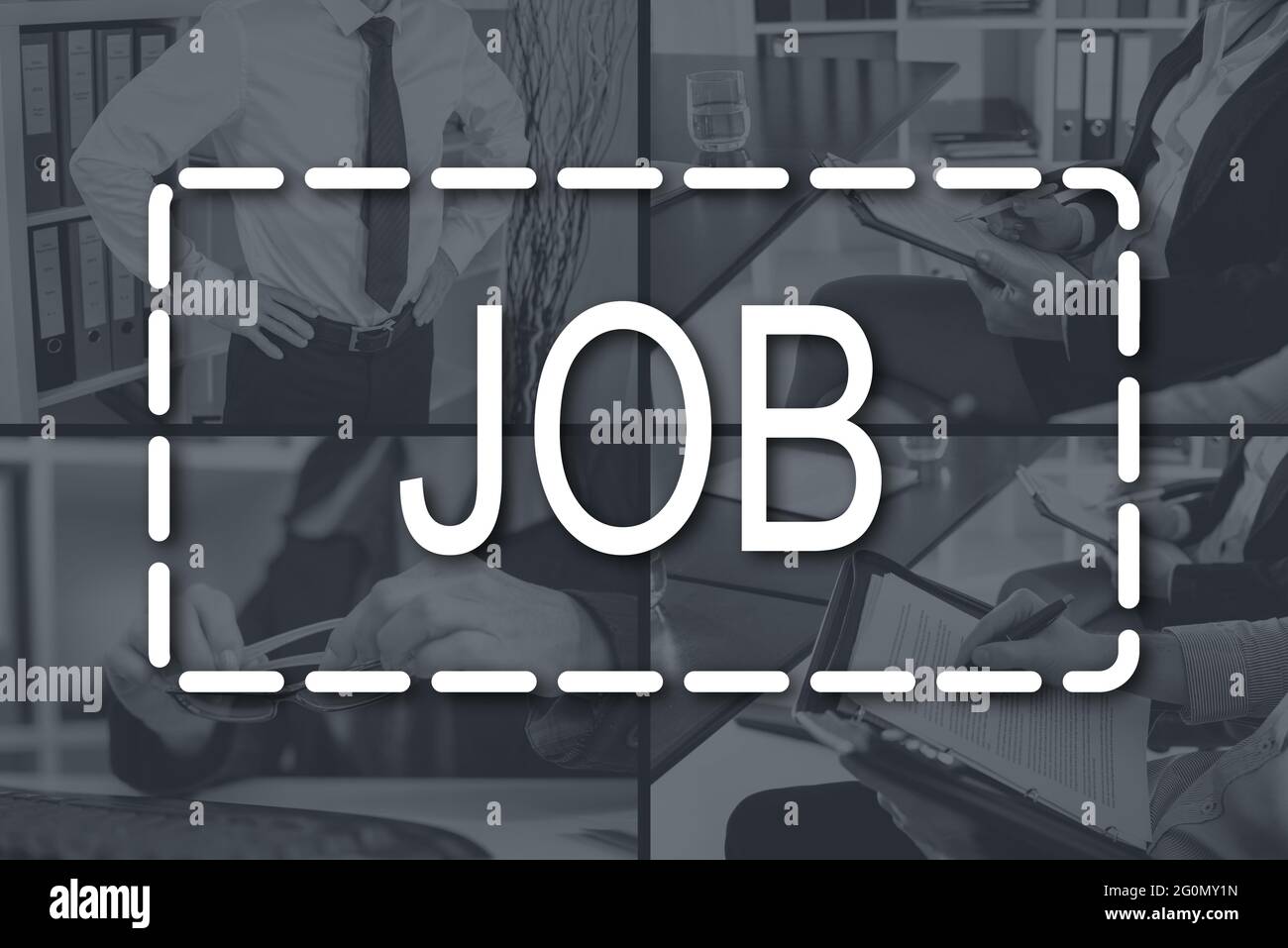 Job concept illustrated by pictures on background Stock Photo - Alamy