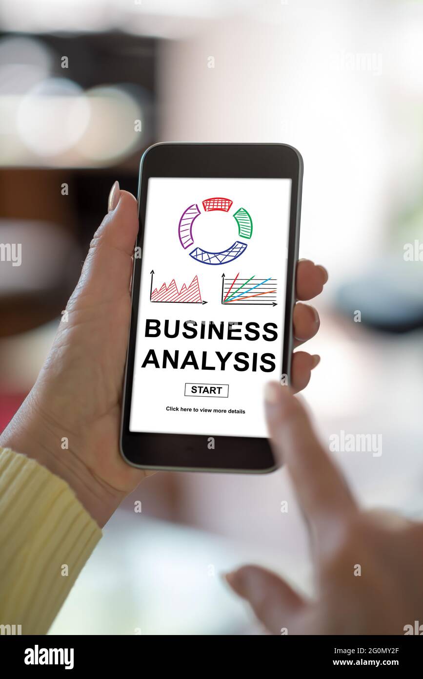 Smartphone screen displaying a business analysis concept Stock Photo ...