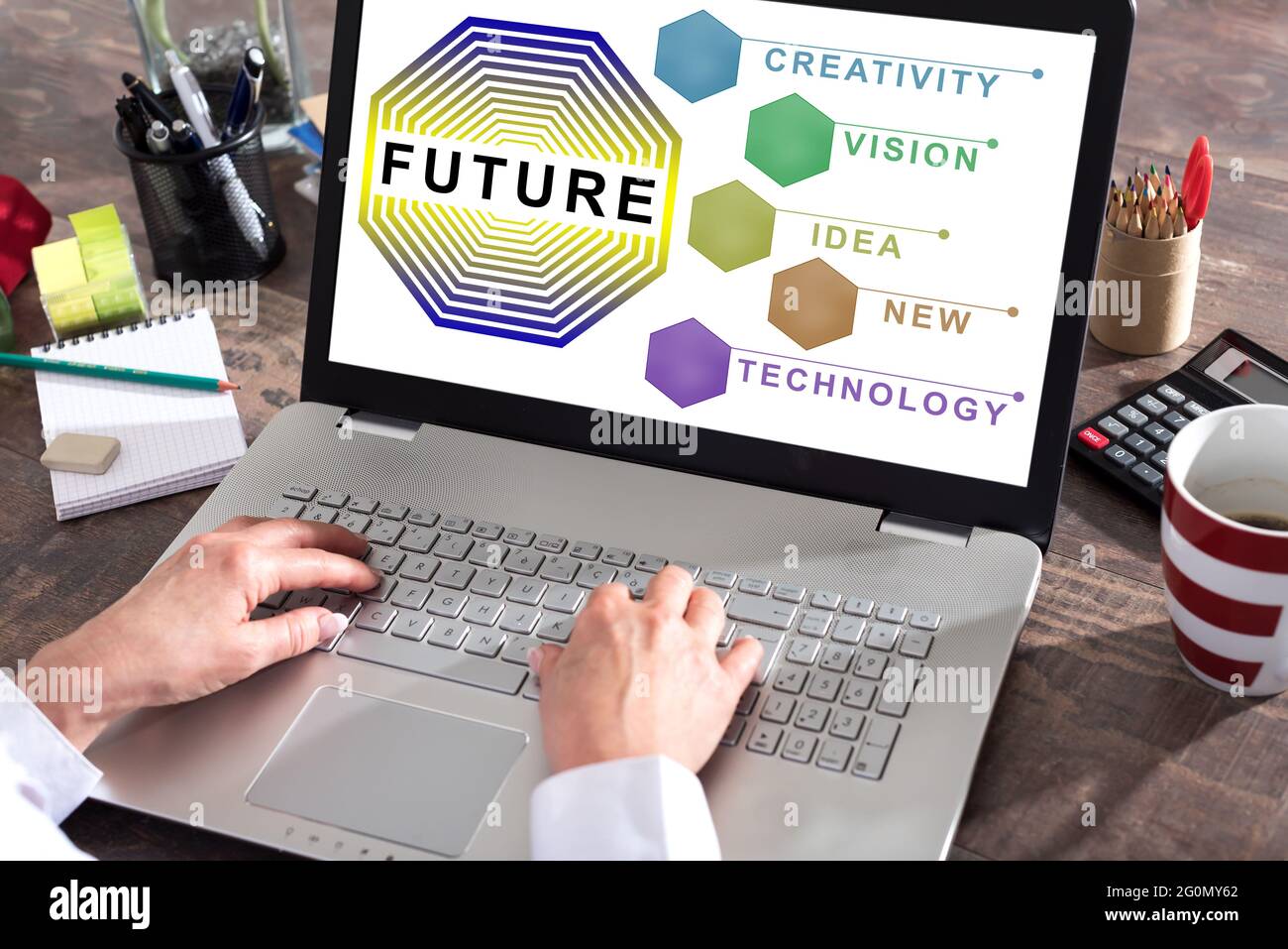 Future concept shown on a laptop screen Stock Photo - Alamy