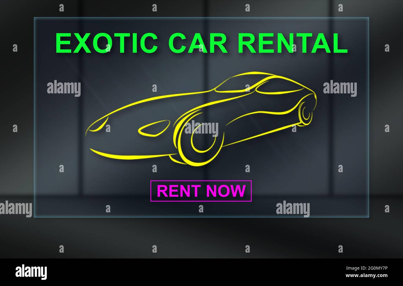 Exotic car rental concept on dark background Stock Photo - Alamy