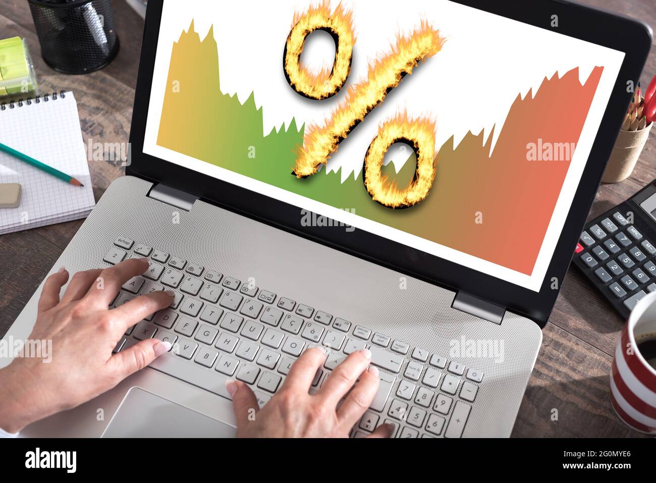 Interest rates concept shown on a laptop screen Stock Photo - Alamy