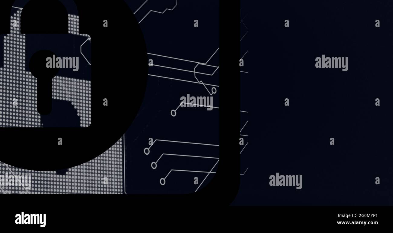 Animation digital padlock over circuit hi-res stock photography and images - Alamy