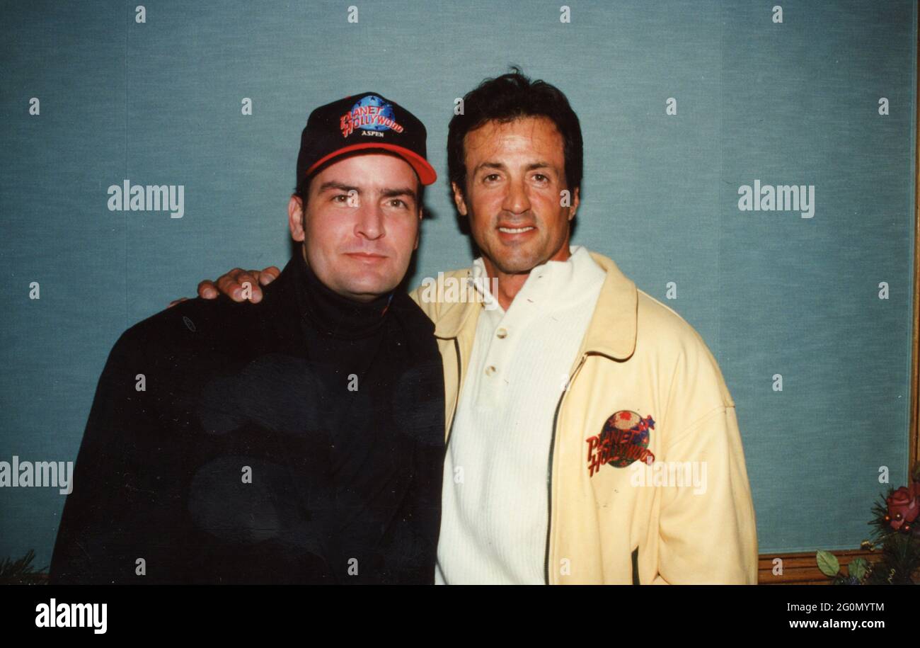 Los Angeles.CA.USA. LIBRARY. Charlie Sheen and Sylvester Stallone In ...