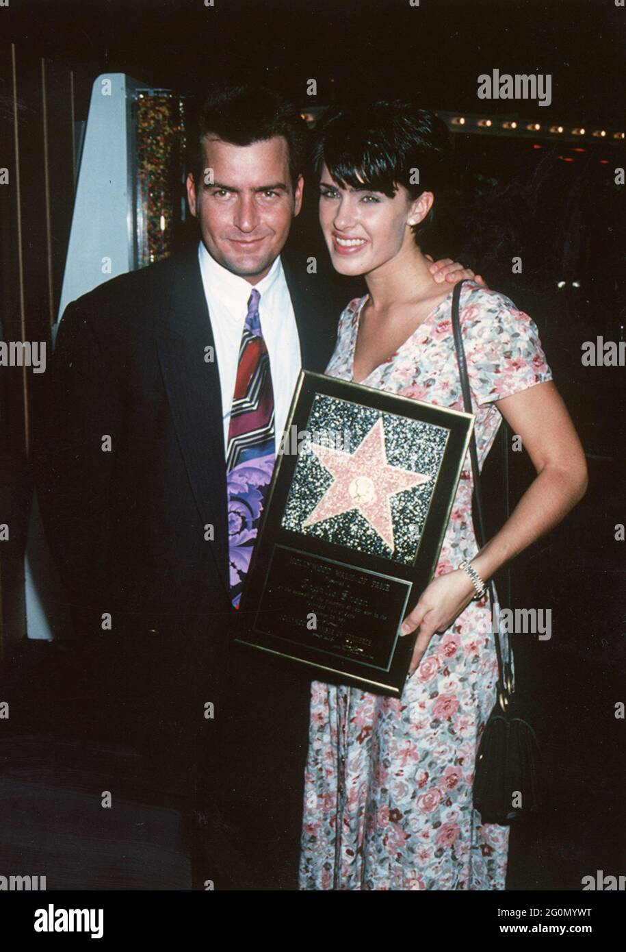 Los Angeles.CA.USA. LIBRARY. Charlie Sheen and friend Cassie (Cassandra ...