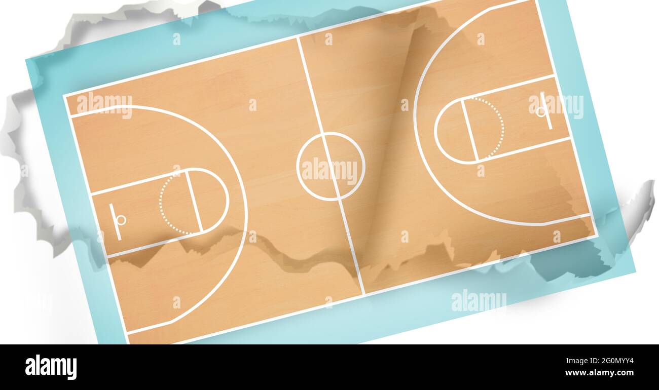 Composition of orange basketball with crumpled paper surface Stock ...