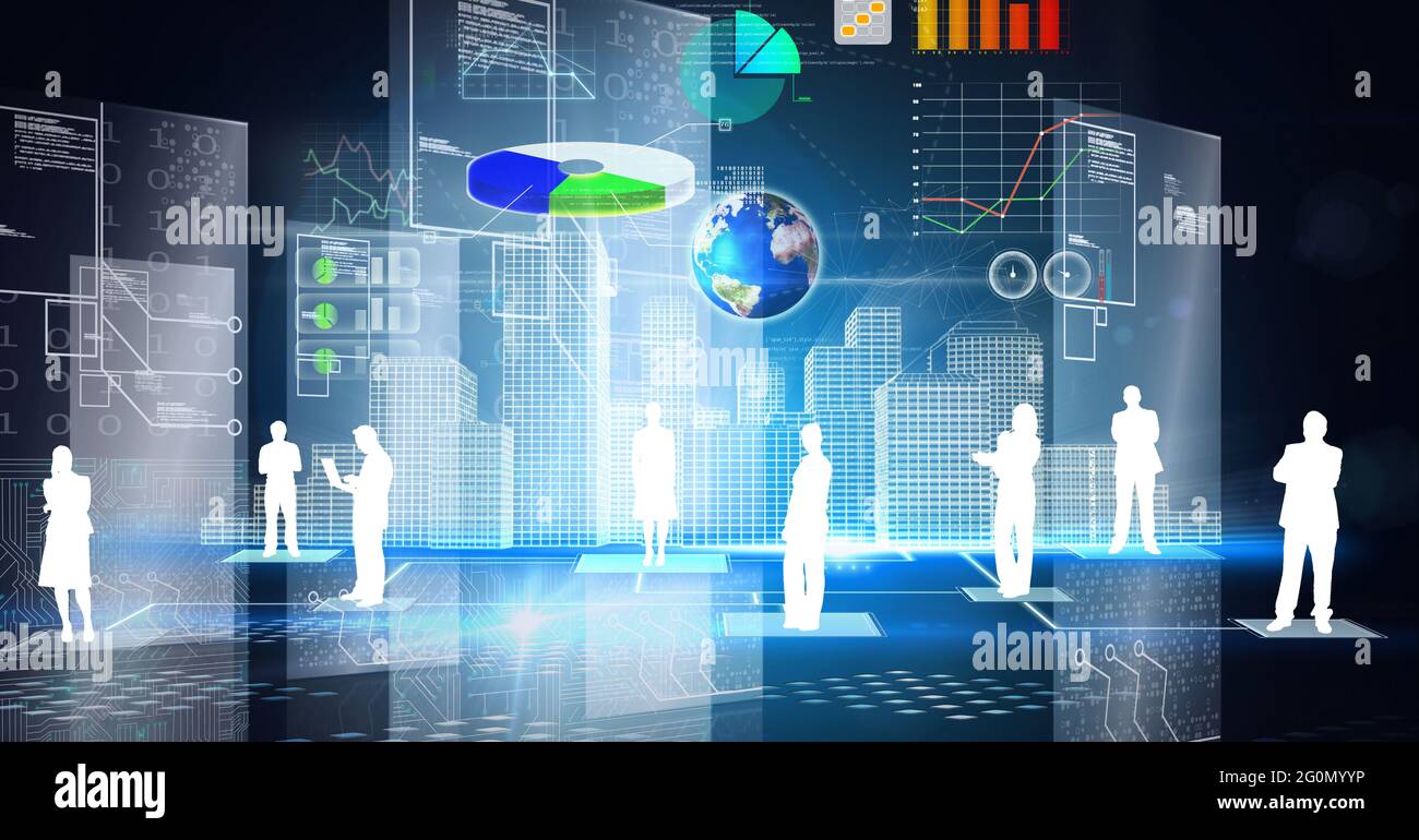 Animation interface data processing spinning hi-res stock photography ...