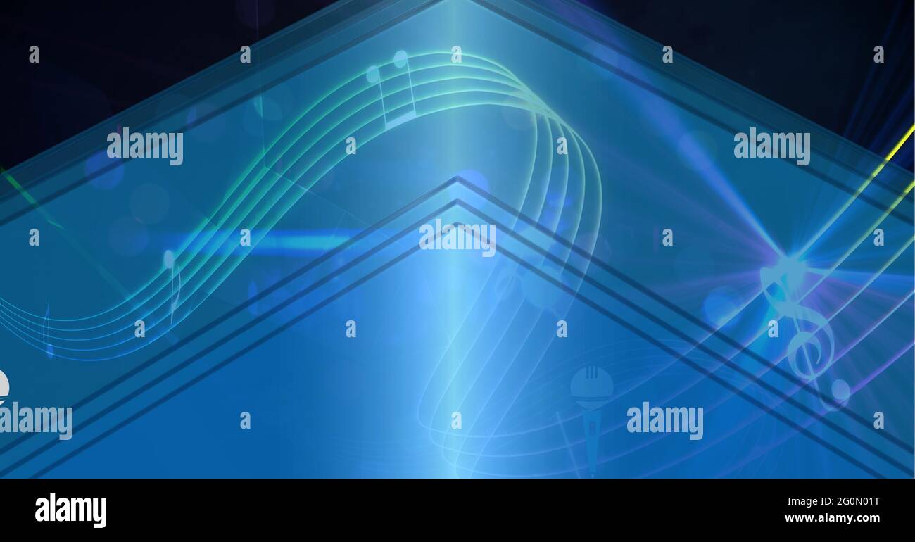 Blue music notes background hi-res stock photography and images - Alamy