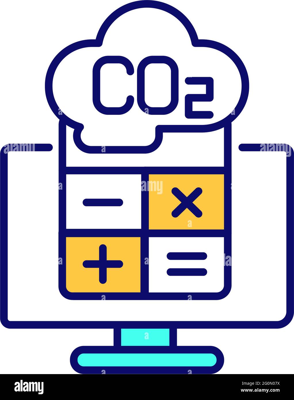 CO2 emissions calculation RGB color icon Stock Vector Image & Art - Alamy