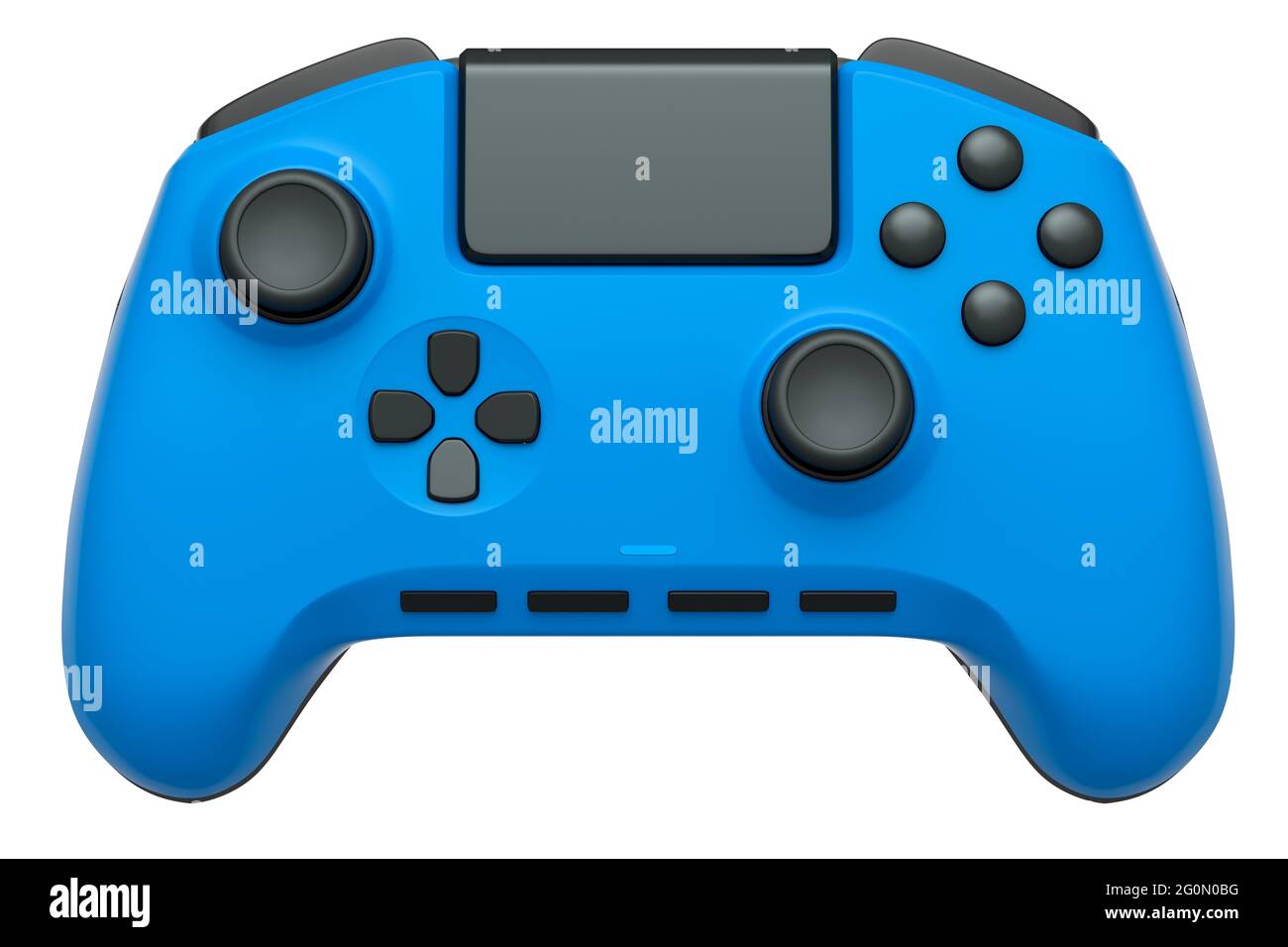 Realistic blue video game joystick on white background Stock Photo - Alamy