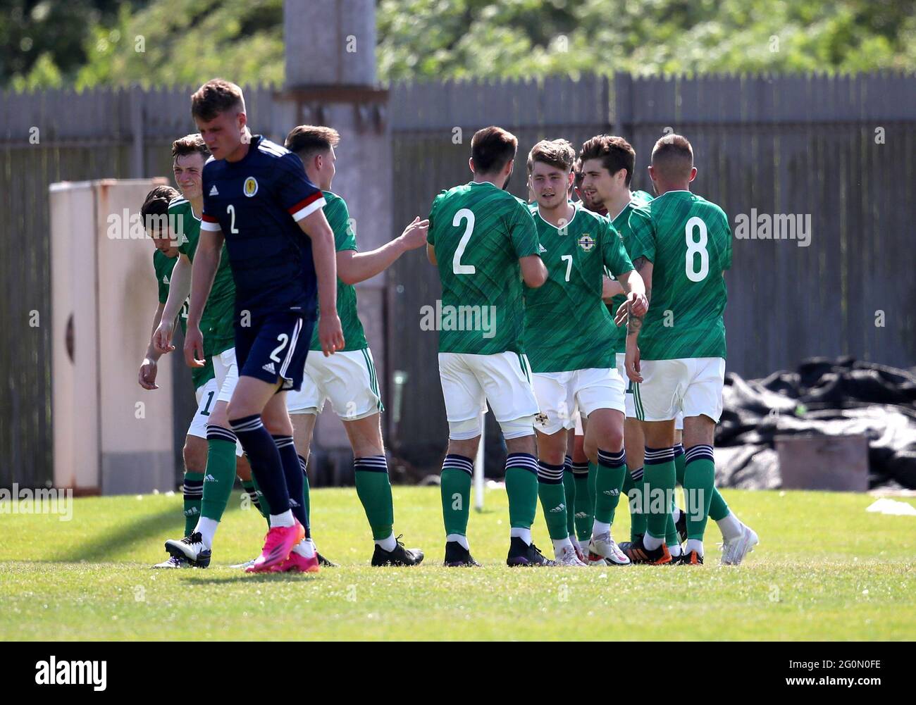 Northern Ireland's Barry Baggley celebrates scoring their side's second ...