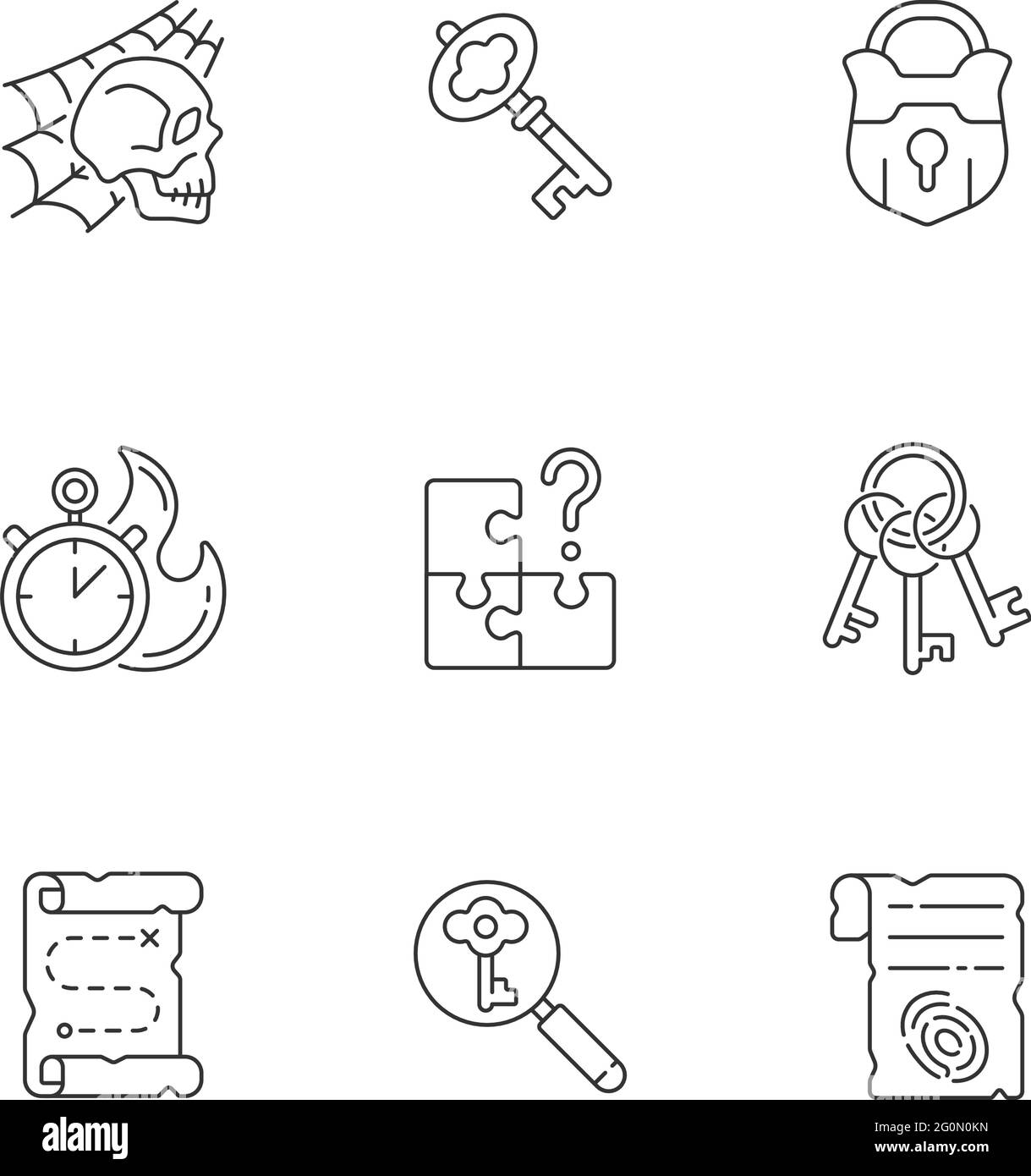 Quest linear icons set Stock Vector Image & Art - Alamy