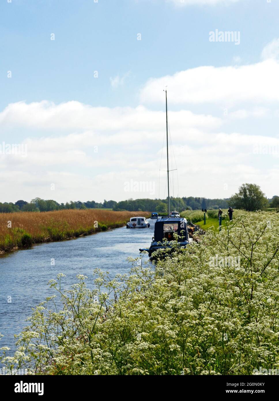 A view of boats on the Short Dike between the River Yare and Rockland ...