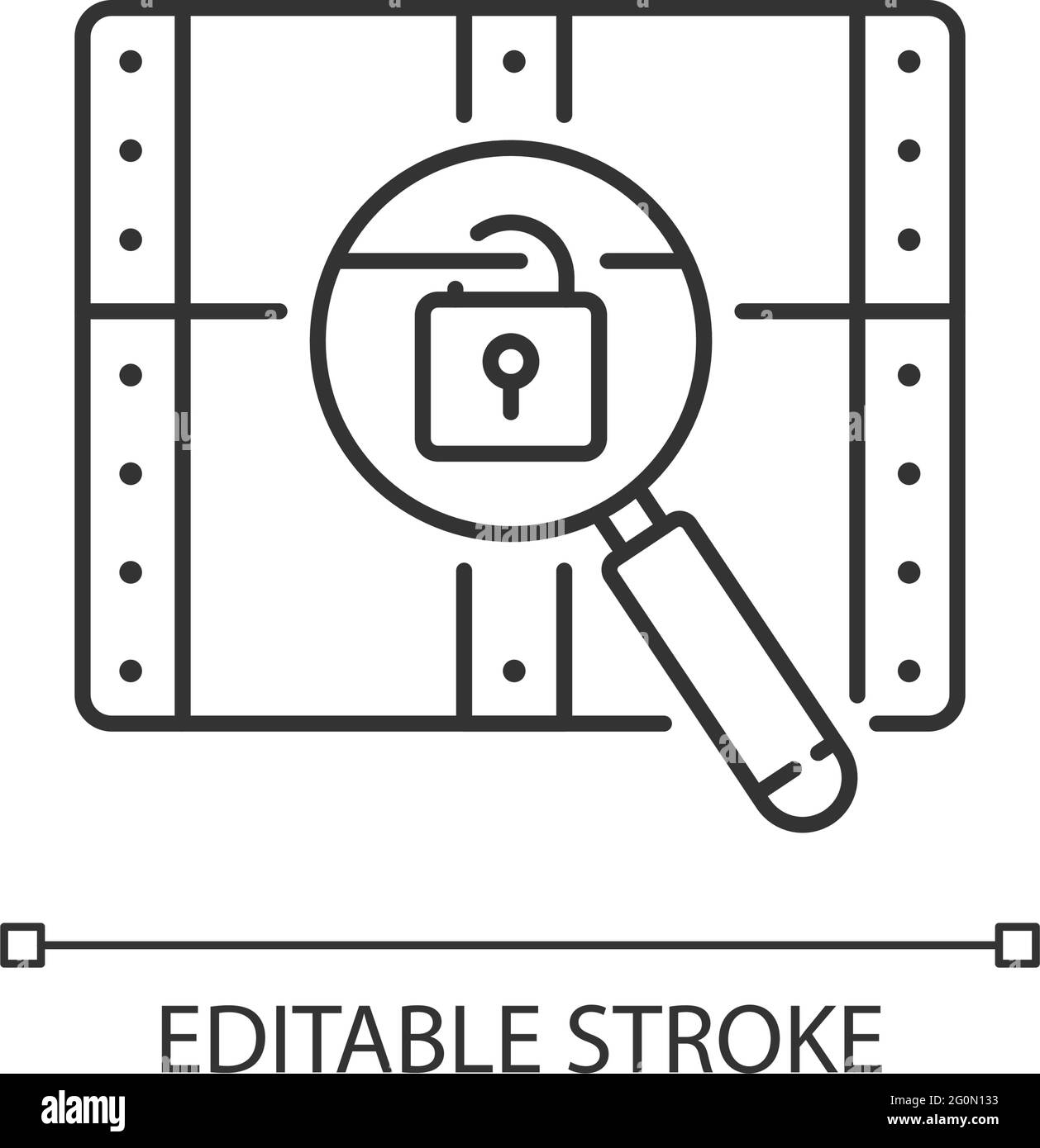 Chest with lock linear icon Stock Vector Image & Art - Alamy