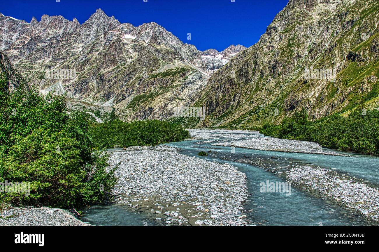 The waters of the Torrent de Saint Pierre in the vicinity of the Pre de ...