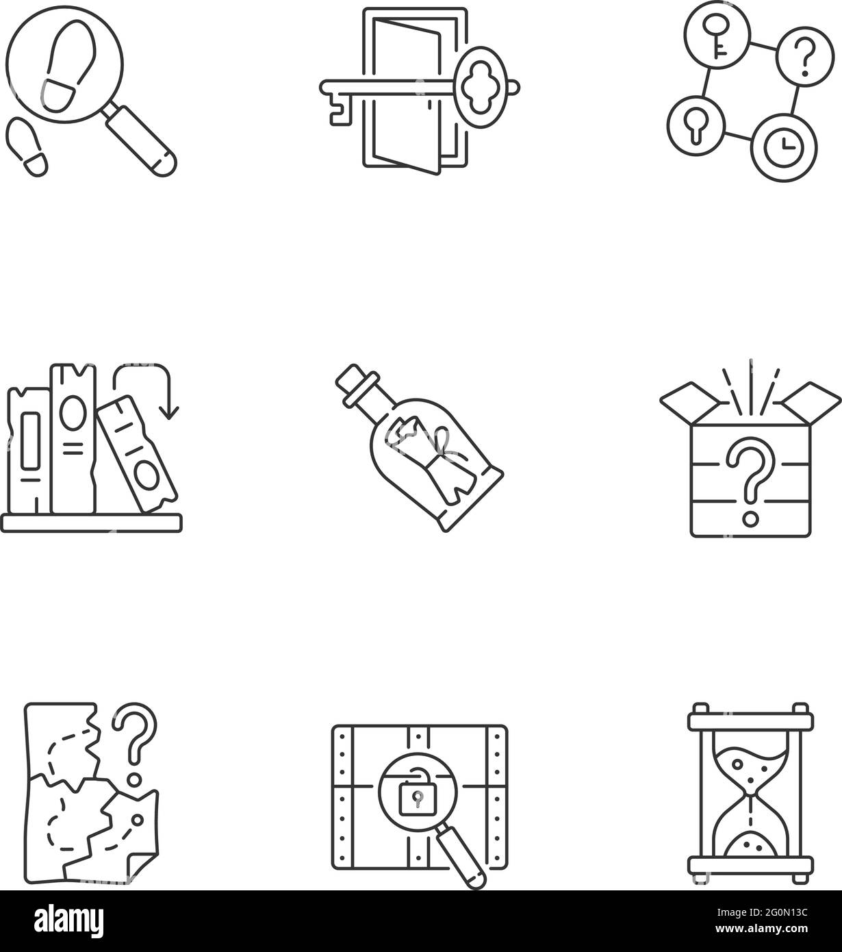 Quest puzzle icon outline Cut Out Stock Images & Pictures - Alamy