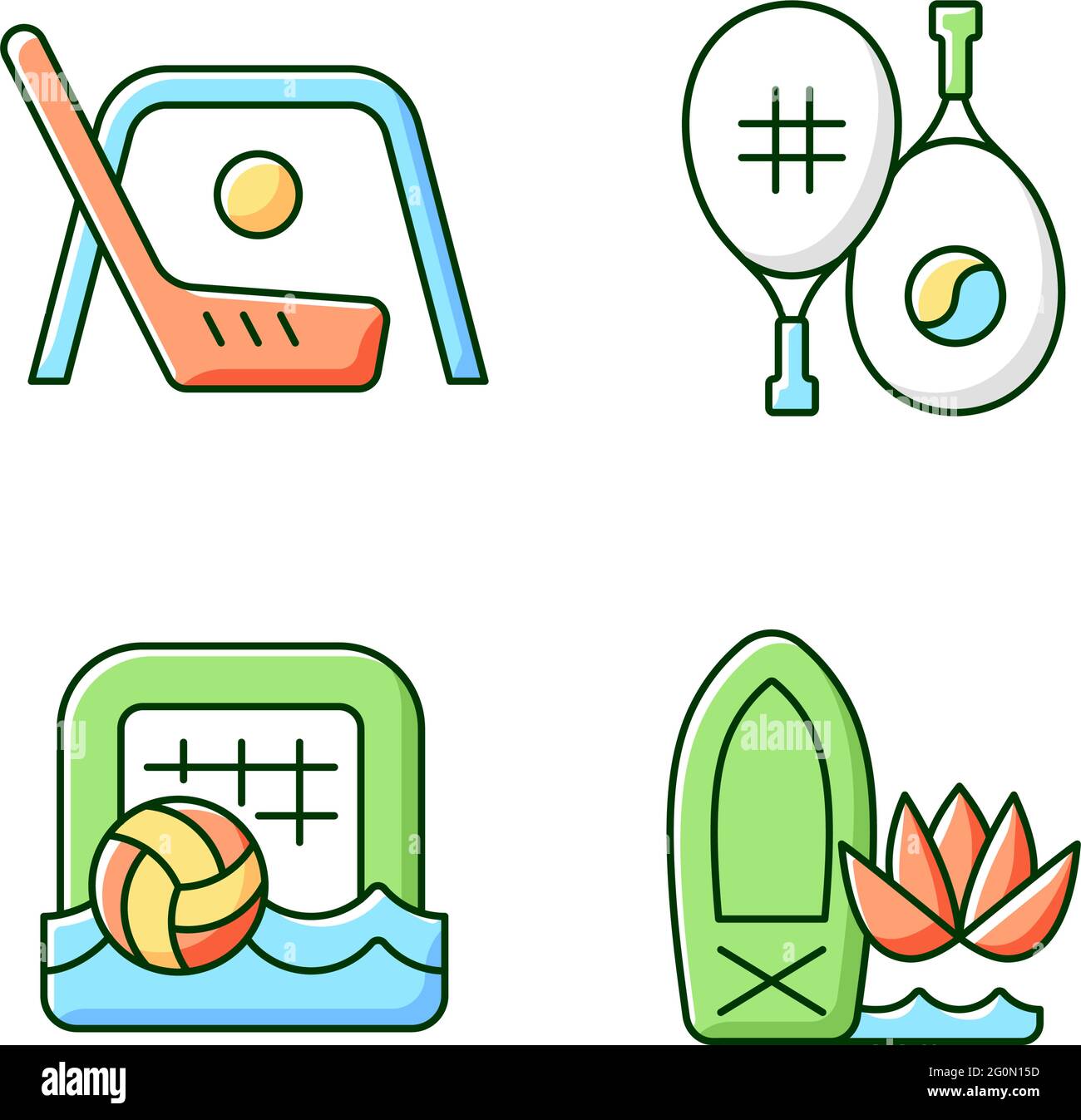 Summer camp activities RGB color icons set Stock Vector Image & Art - Alamy