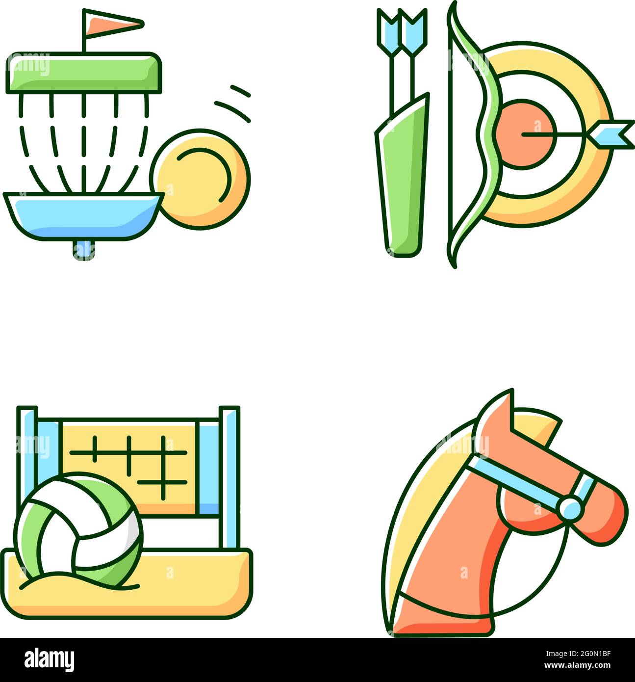 Outdoor activities set icons Cut Out Stock Images & Pictures - Alamy
