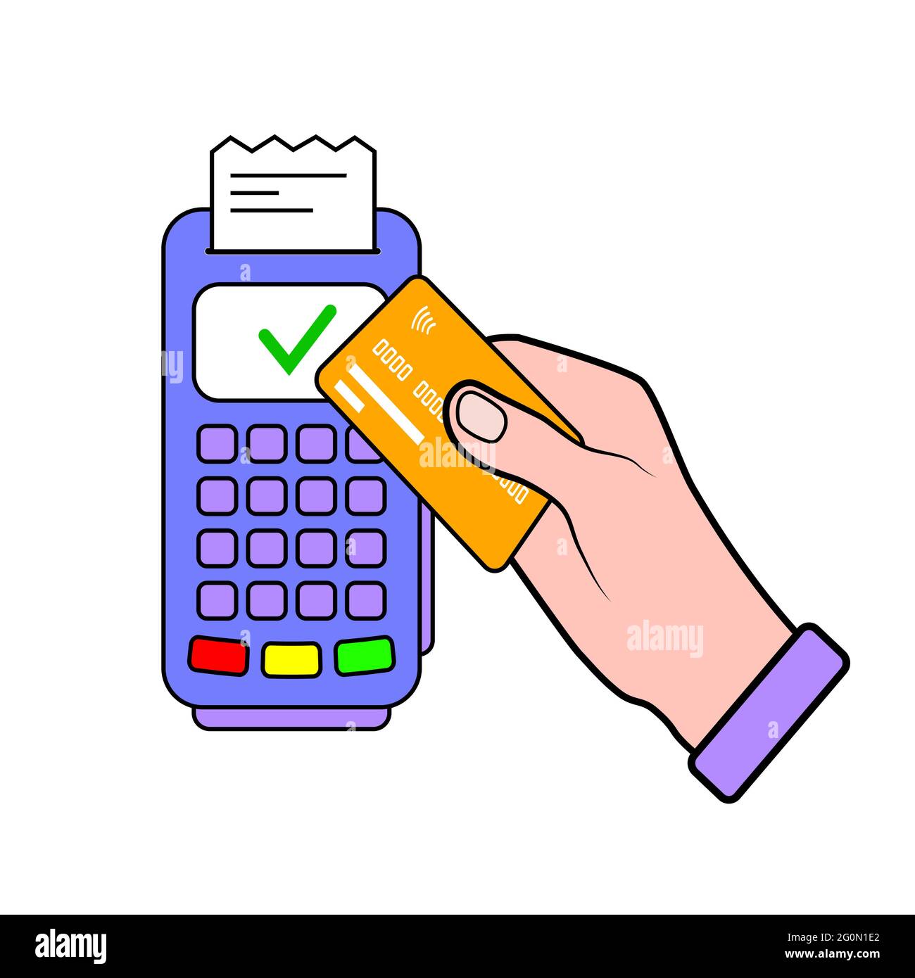 Contactless payment. Credit card. POS terminals NFC technology. Vector Stock Vector Image & Art ...