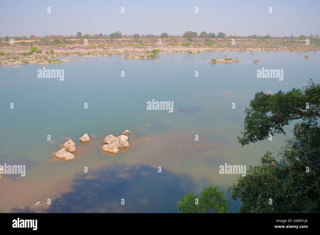 Beautiful Panna river and rocky riverbed at Panna National Park, Madhya ...