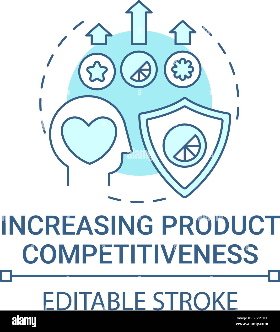 Increasing product competitiveness concept icon Stock Vector Image ...