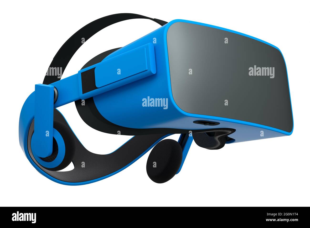 Virtual blue reality glasses isolated on white background. 3d rendering ...