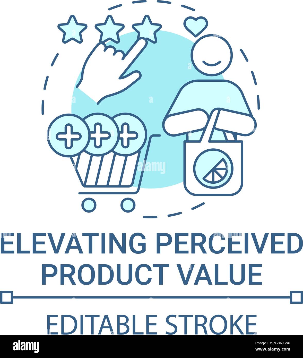 Elevating perceived product value concept icon Stock Vector Image & Art ...