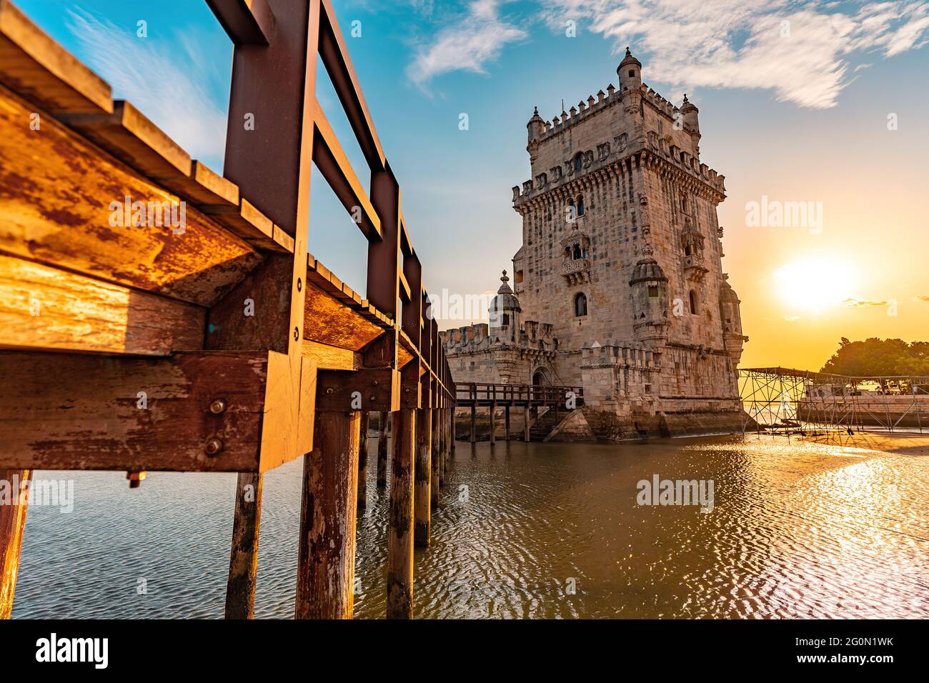 Small bridge leading to tower of Belem Stock Photo - Alamy