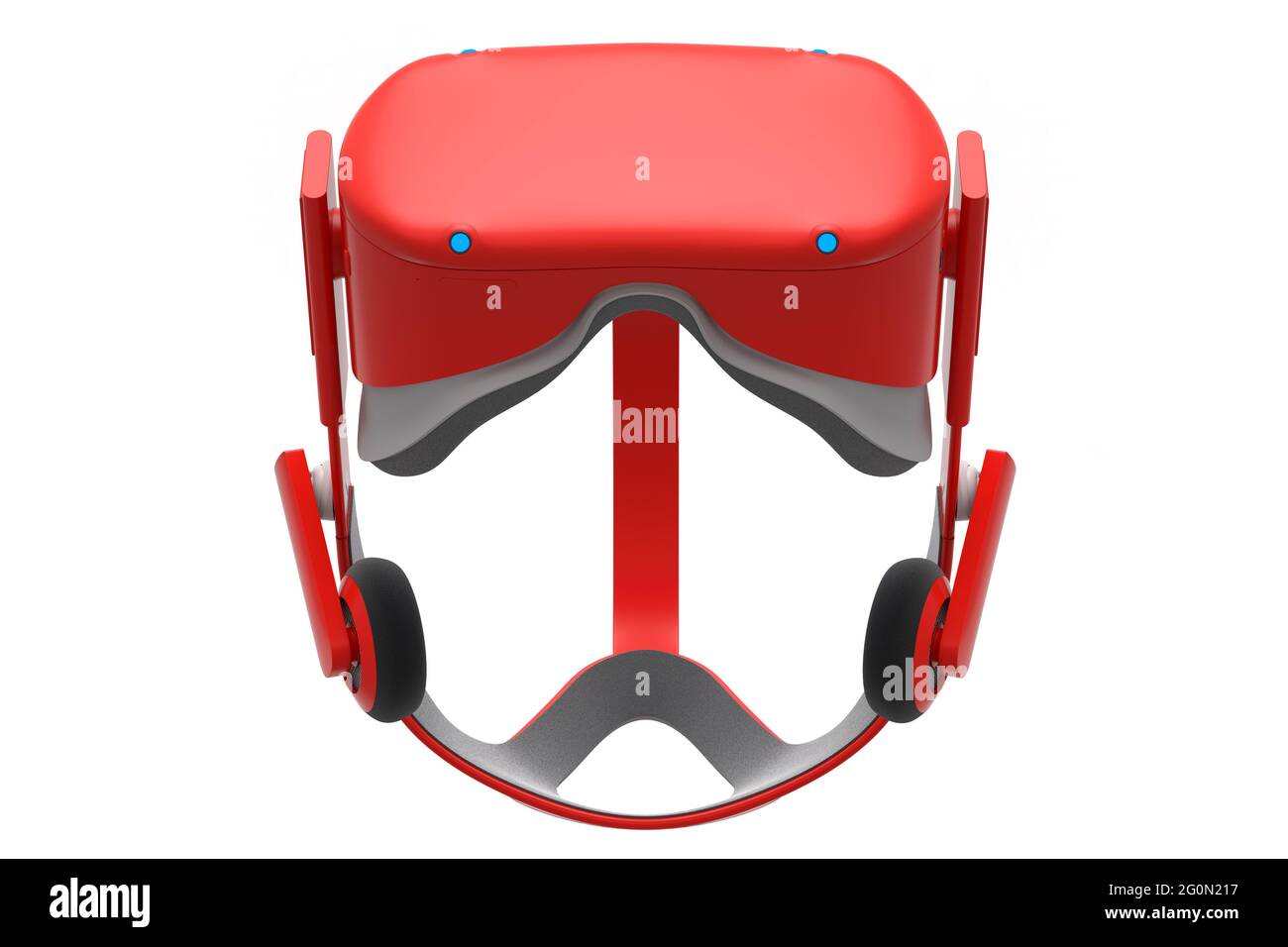 Virtual red reality glasses isolated on white background. 3d rendering ...