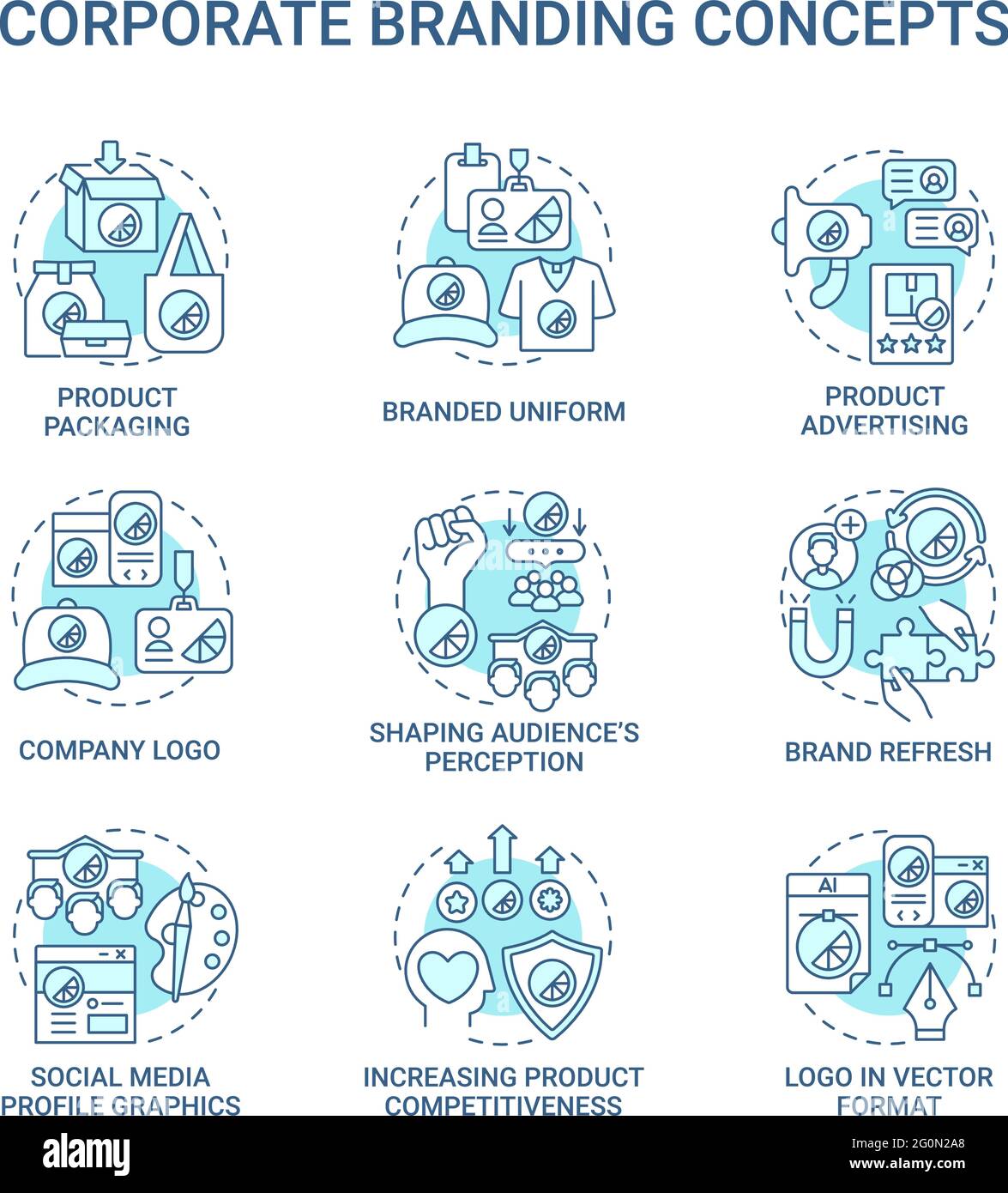 Corporate branding concept icons set Stock Vector Image & Art - Alamy