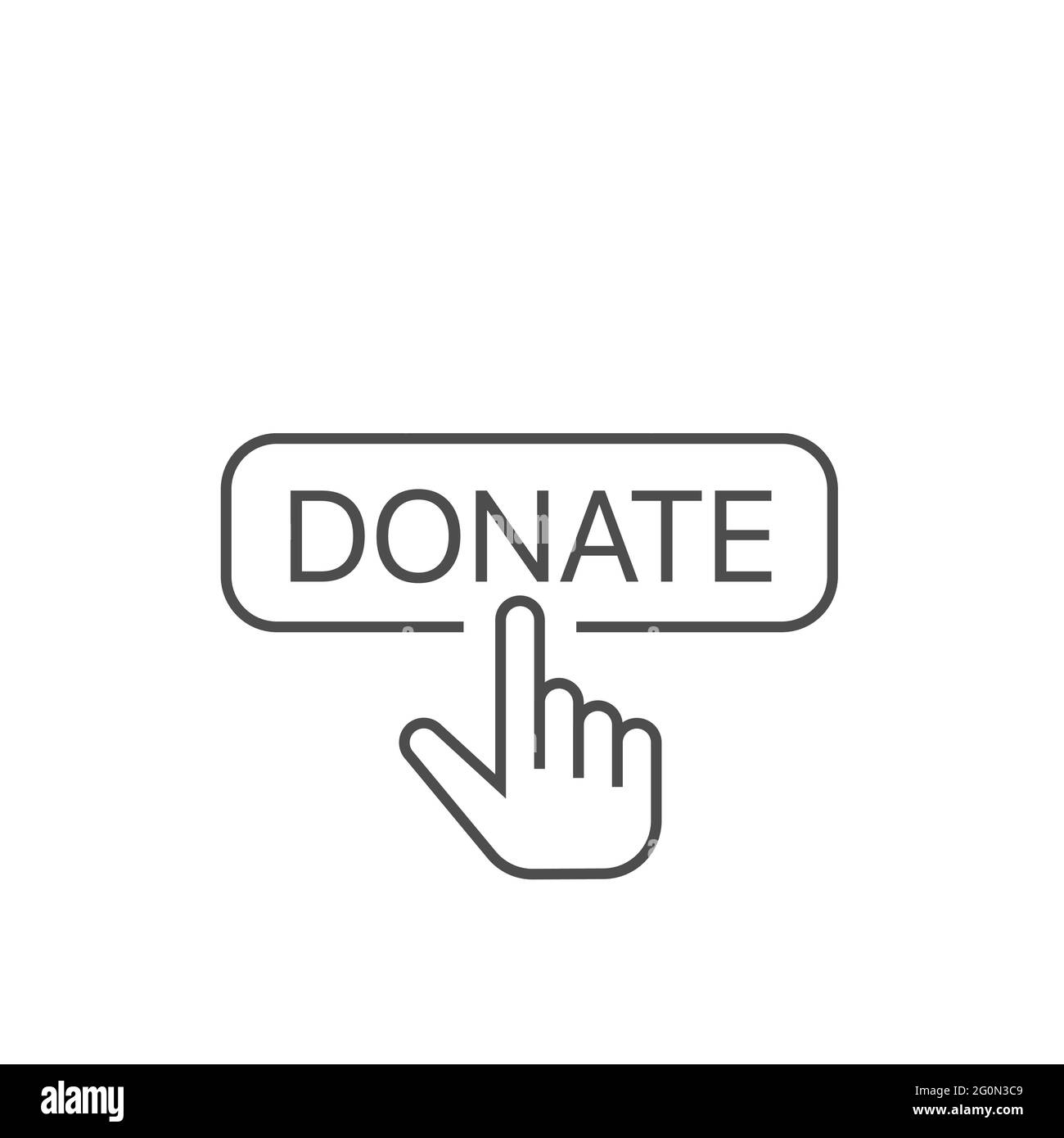 Donate button with finger cursor. Voluntary and donation concept ...