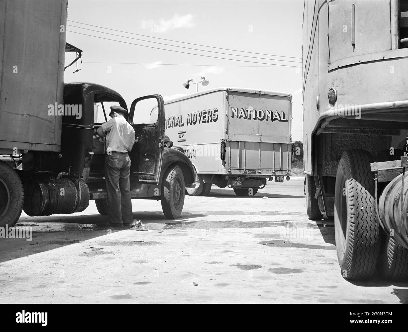 Trucks in Service Station along U.S. Rte. 1, Washington, D.C., USA ...