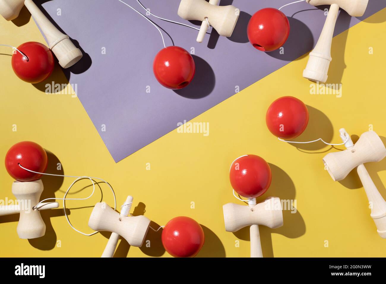 Classic Japanese game kendama on background. playing kendamas, new and ...