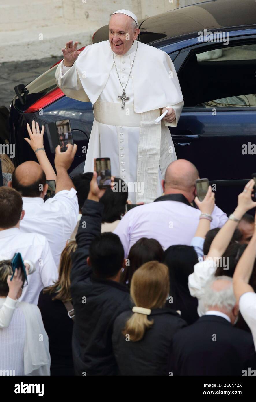 Vatican City, Holy See. 2nd June, 2021. POPE FRANCIS during his ...