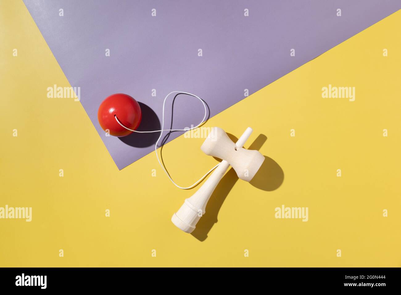 Classic Japanese game kendama on background. playing kendamas, new and ...