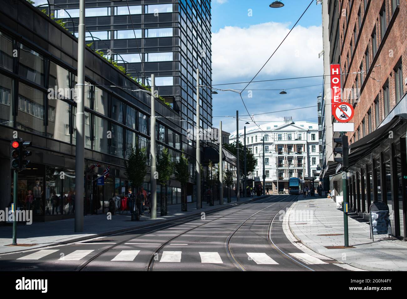 Empty street in Oslo, Norway Stock Photo - Alamy
