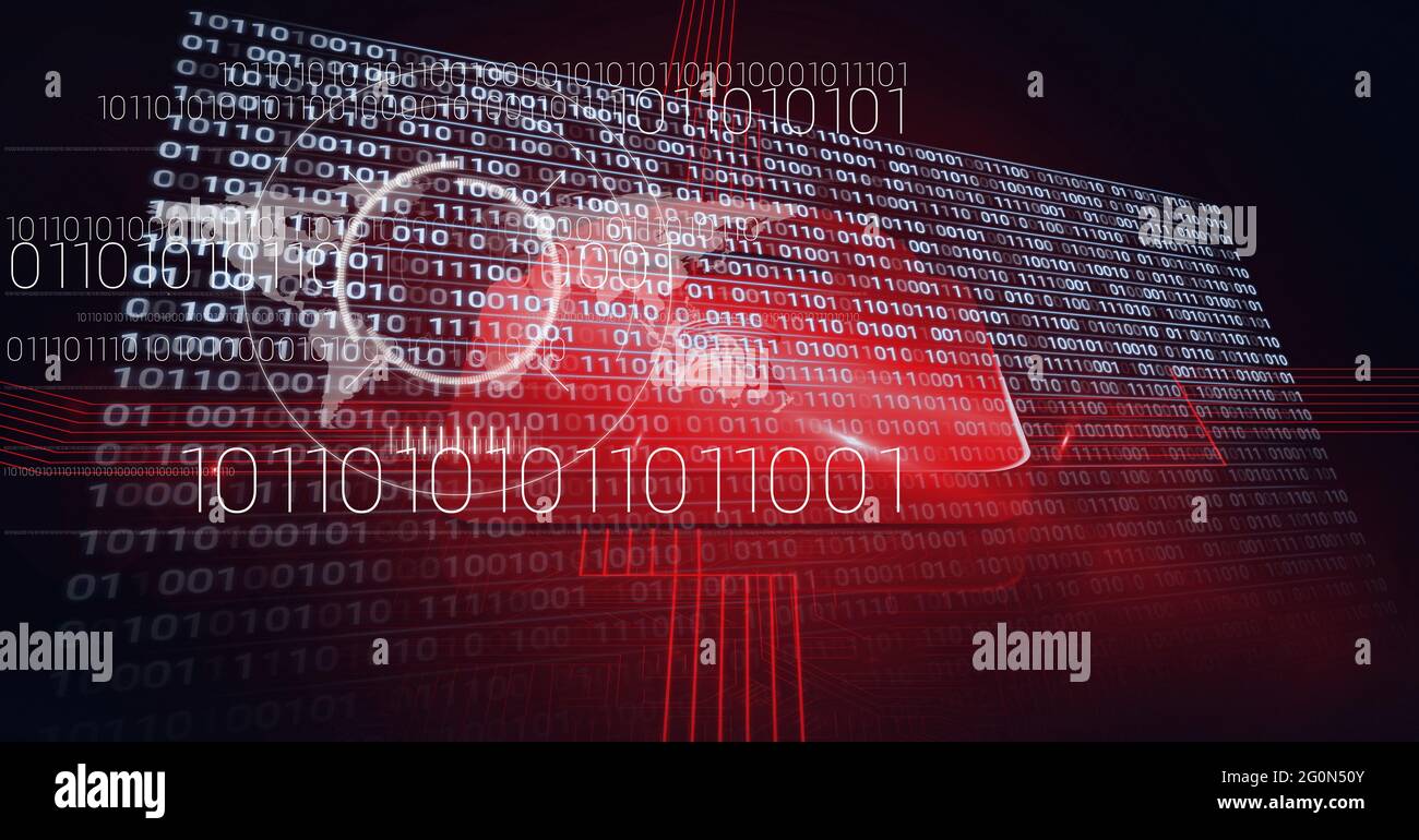 Composition Of Online Security Padlock Icon Scopes And Binary Coding