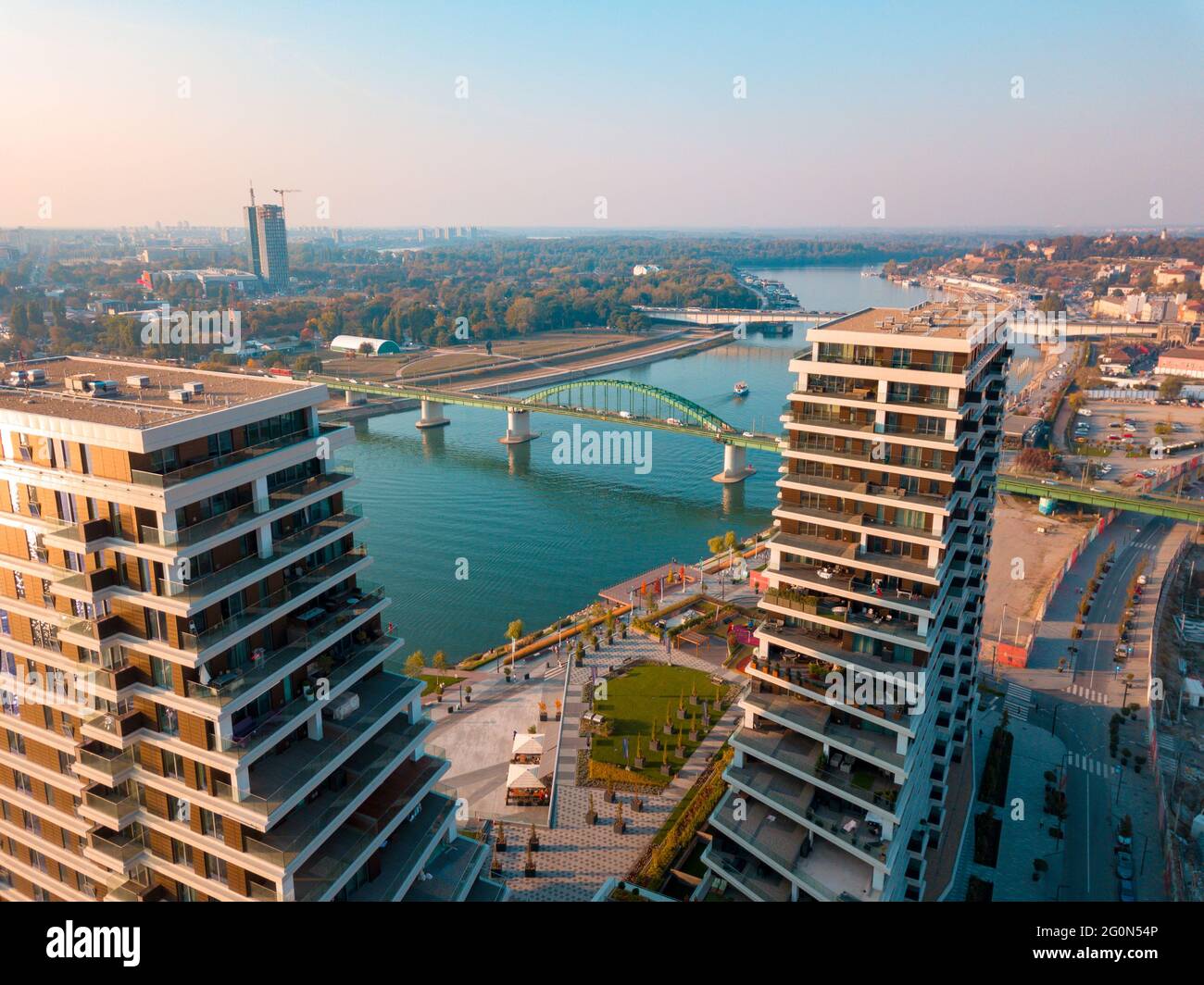 View from the top of Belgrade Waterfront towers Stock Photo - Alamy