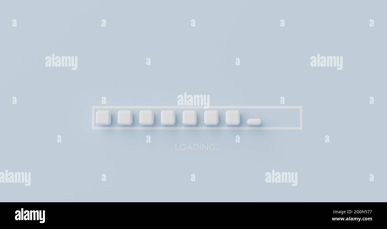 3d render minimal progress Loading bar to complete for web banner of ...