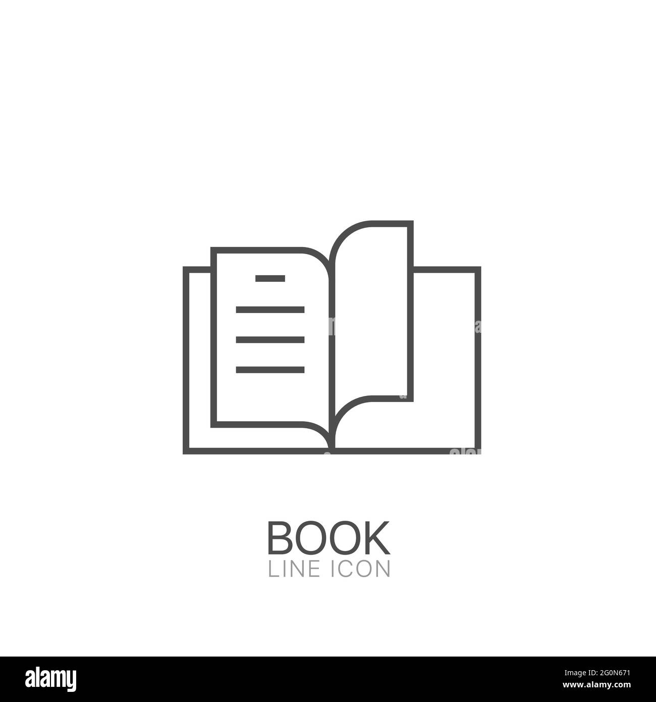 Book line icon, outline vector sign, linear style pictogram isolated on ...