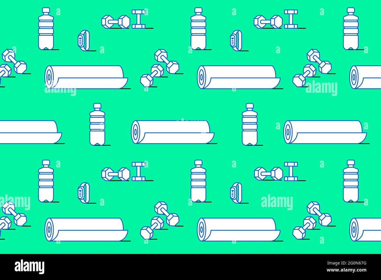 Water bottle dumbbells yoga Stock Vector Images - Alamy
