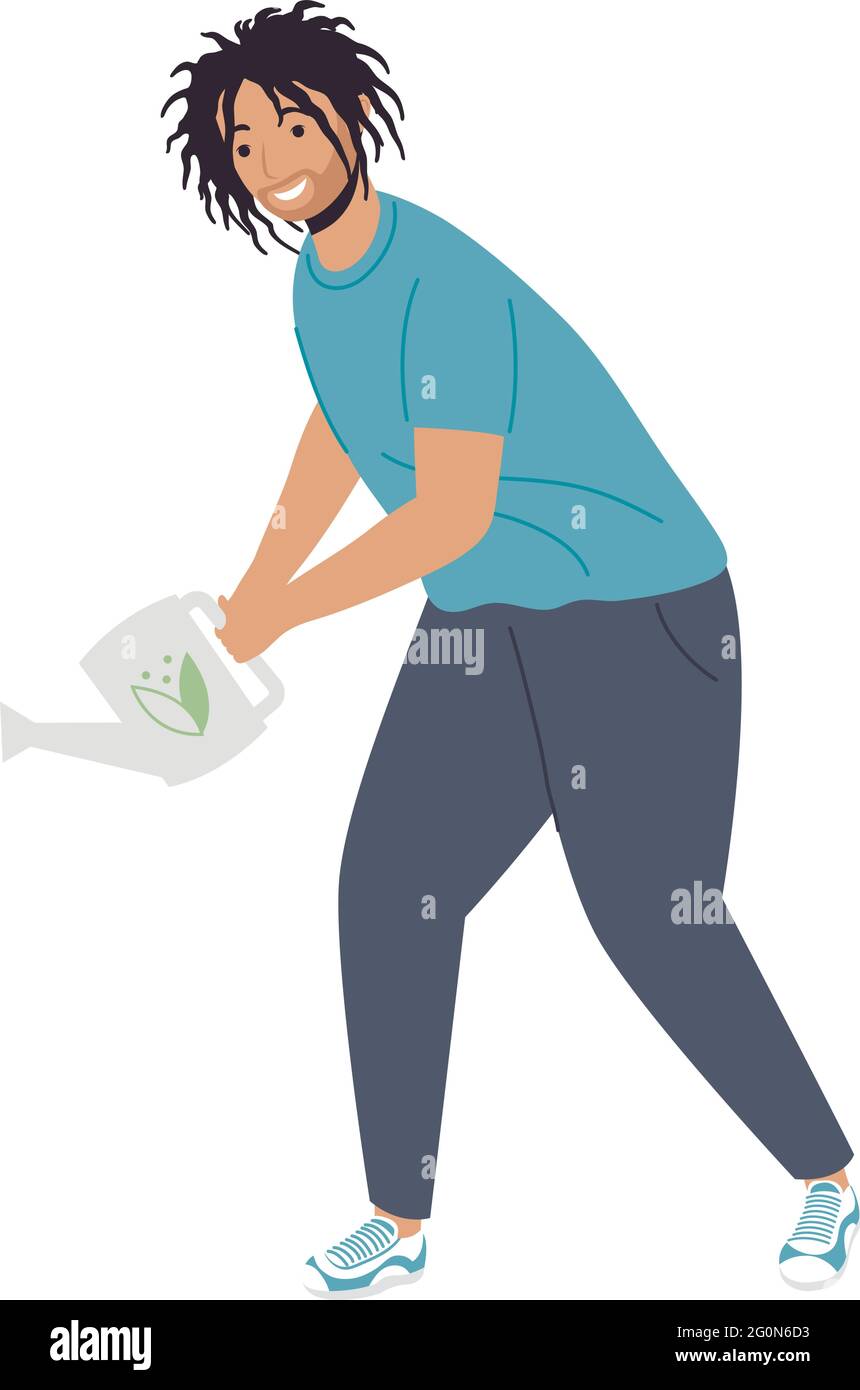 male ecologist with sprinkler character Stock Vector Image & Art - Alamy