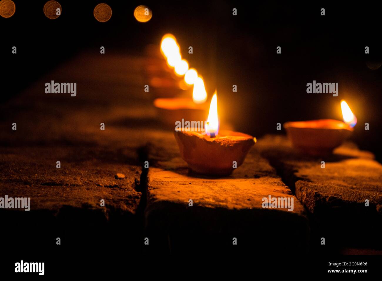 Multiple views of Diwali Diyas Stock Photo - Alamy